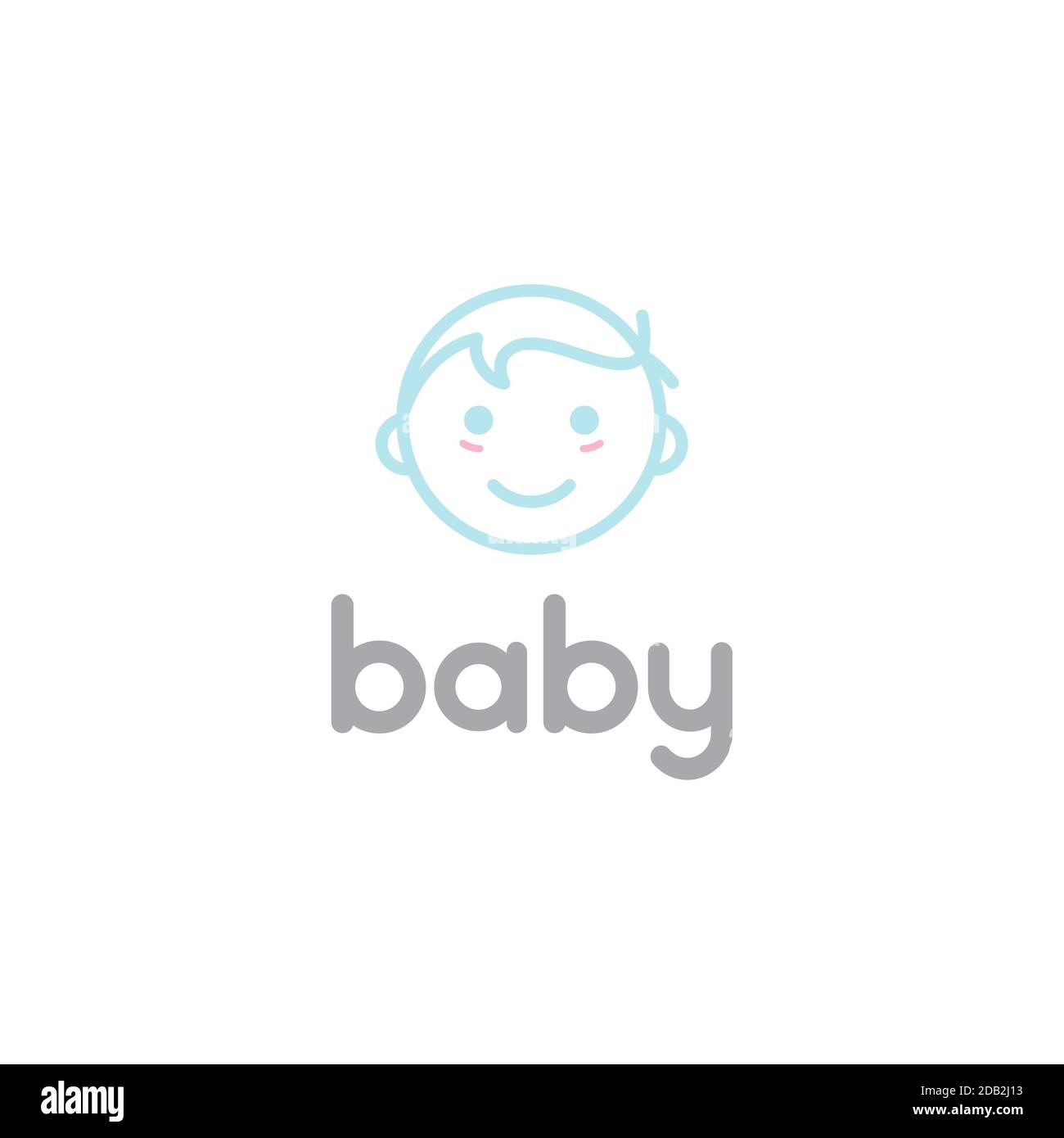 happy baby toddler babies line outline / line art logo design Stock ...