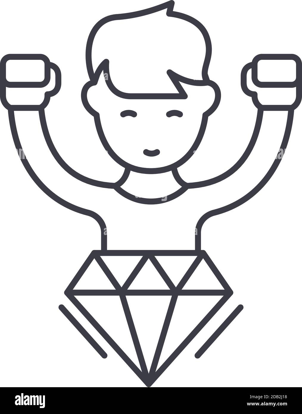 Premium client icon, linear isolated illustration, thin line vector ...