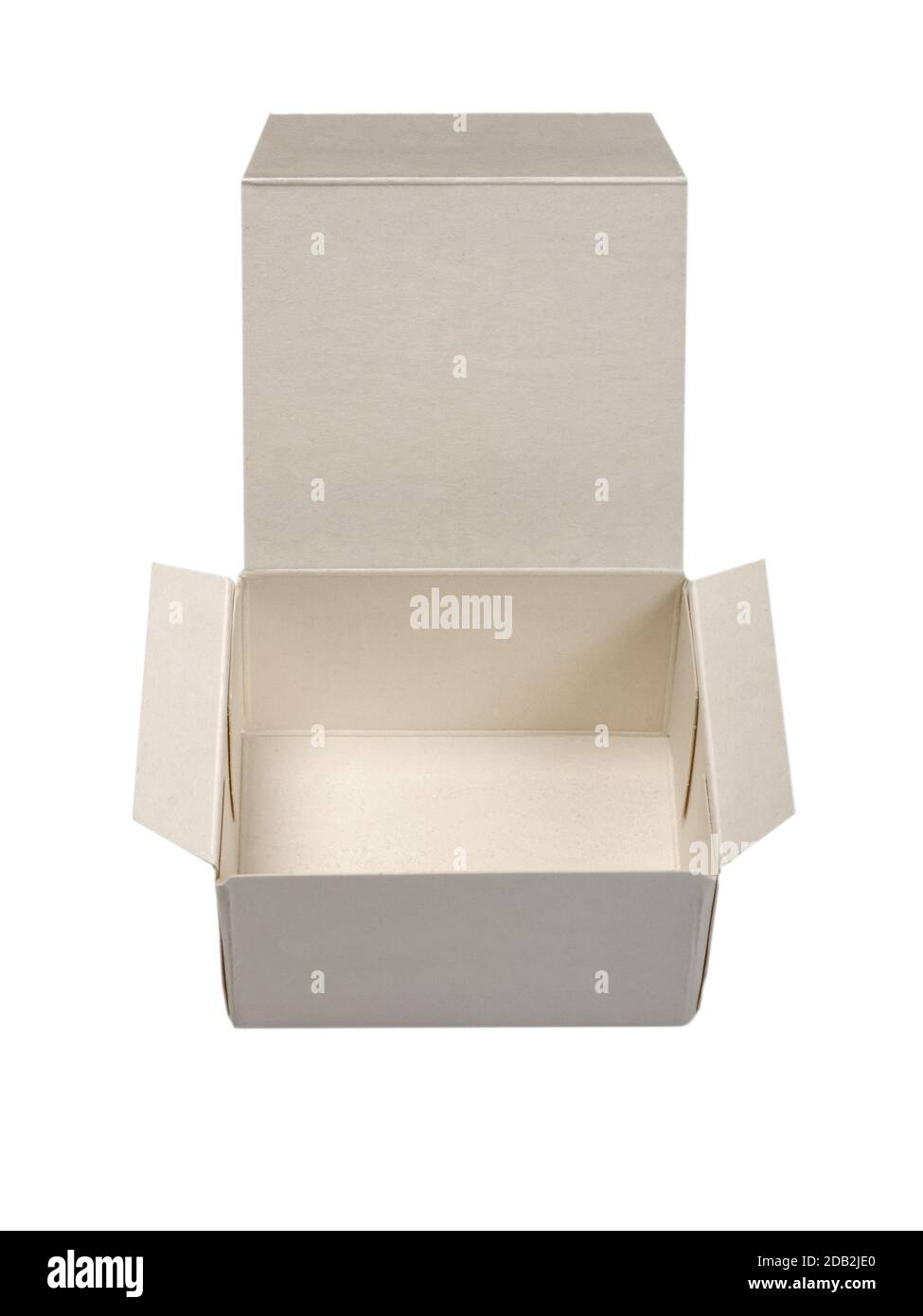 open cardboard box isolated on white background Stock Photo - Alamy