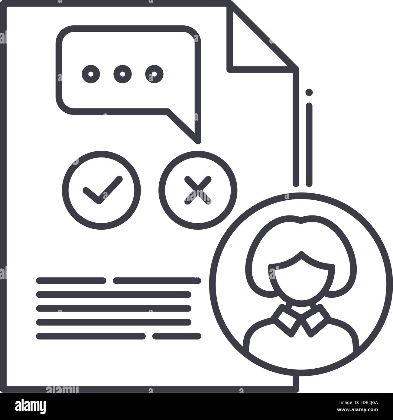 Client complaint icon, linear isolated illustration, thin line vector ...