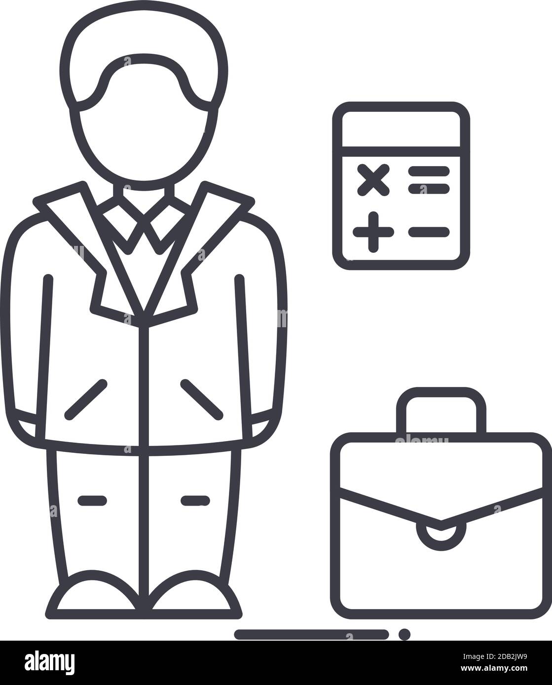 Ceo businessman icon, linear isolated illustration, thin line vector ...