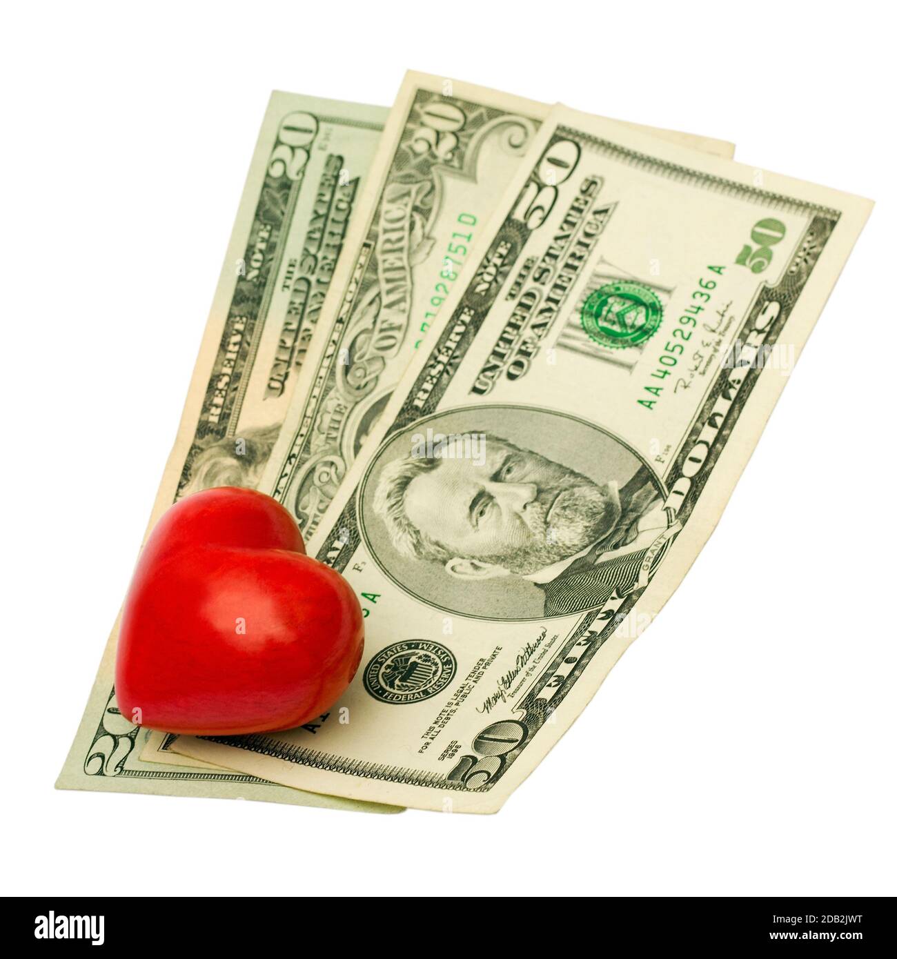 dollar heart isolated on white background Stock Photo - Alamy