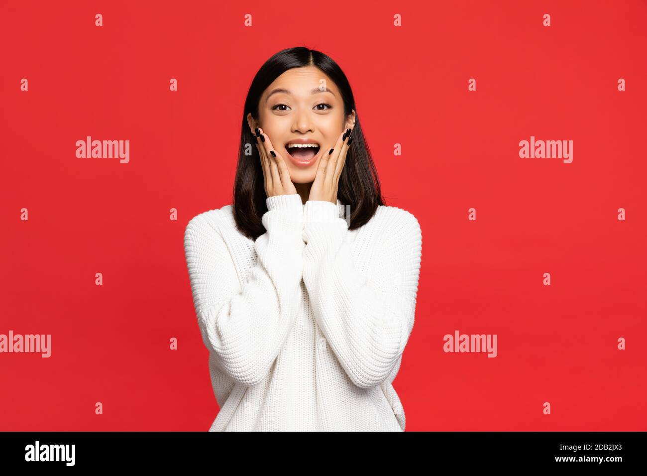 Asian adult red cheeks hi-res stock photography and images - Alamy