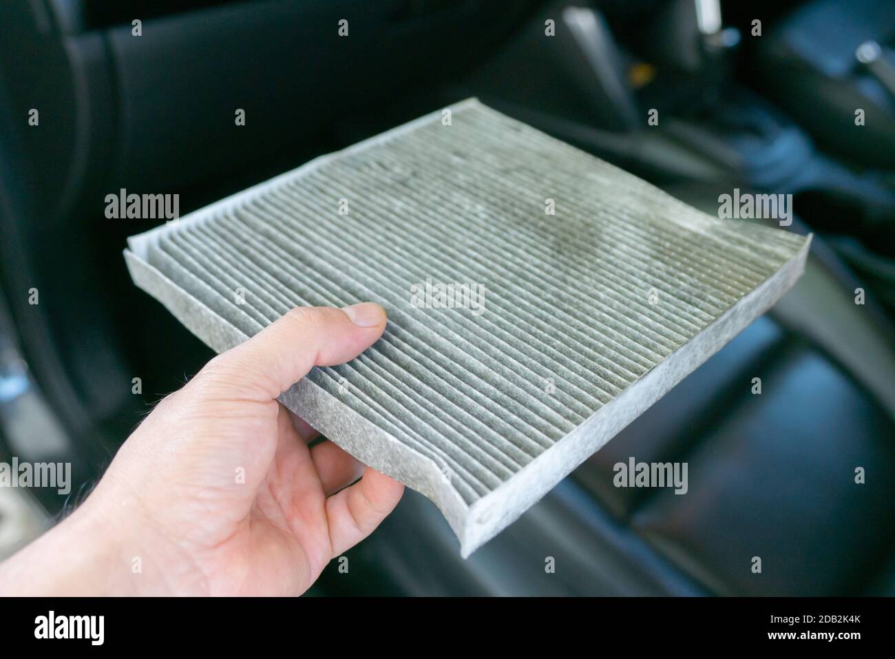 hand hold dirty car air conditioning filter Stock Photo - Alamy