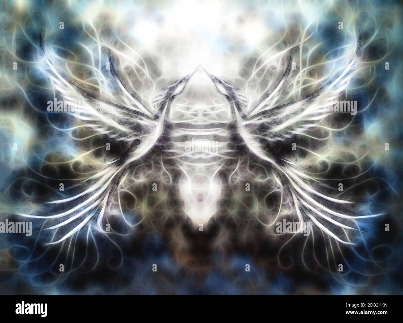 Flying phoenix bird as symbol of rebirth and new beginning and ancient ...