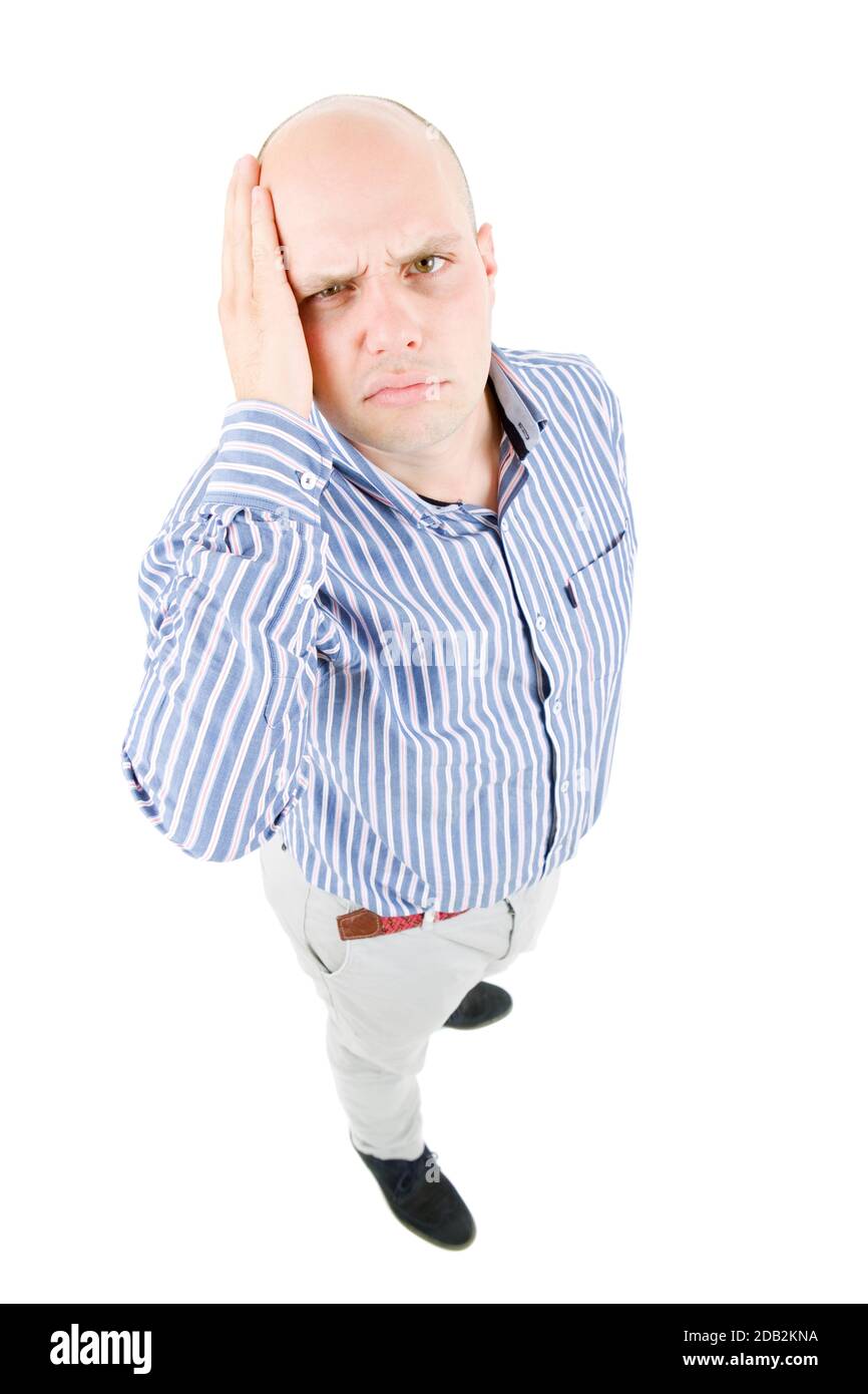 young casual man full body in a white background Stock Photo - Alamy