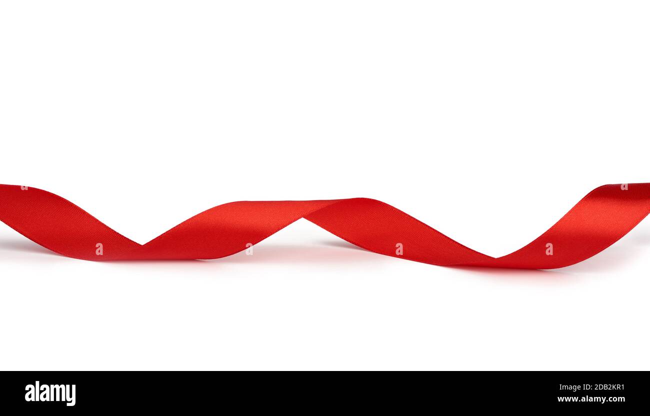 twisted red ribbon isolated on white background, element for designer ...
