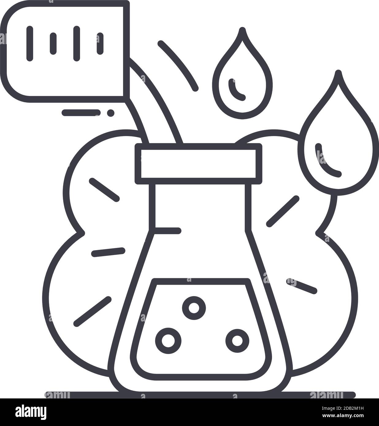 Chemistry expirement icon, linear isolated illustration, thin line ...