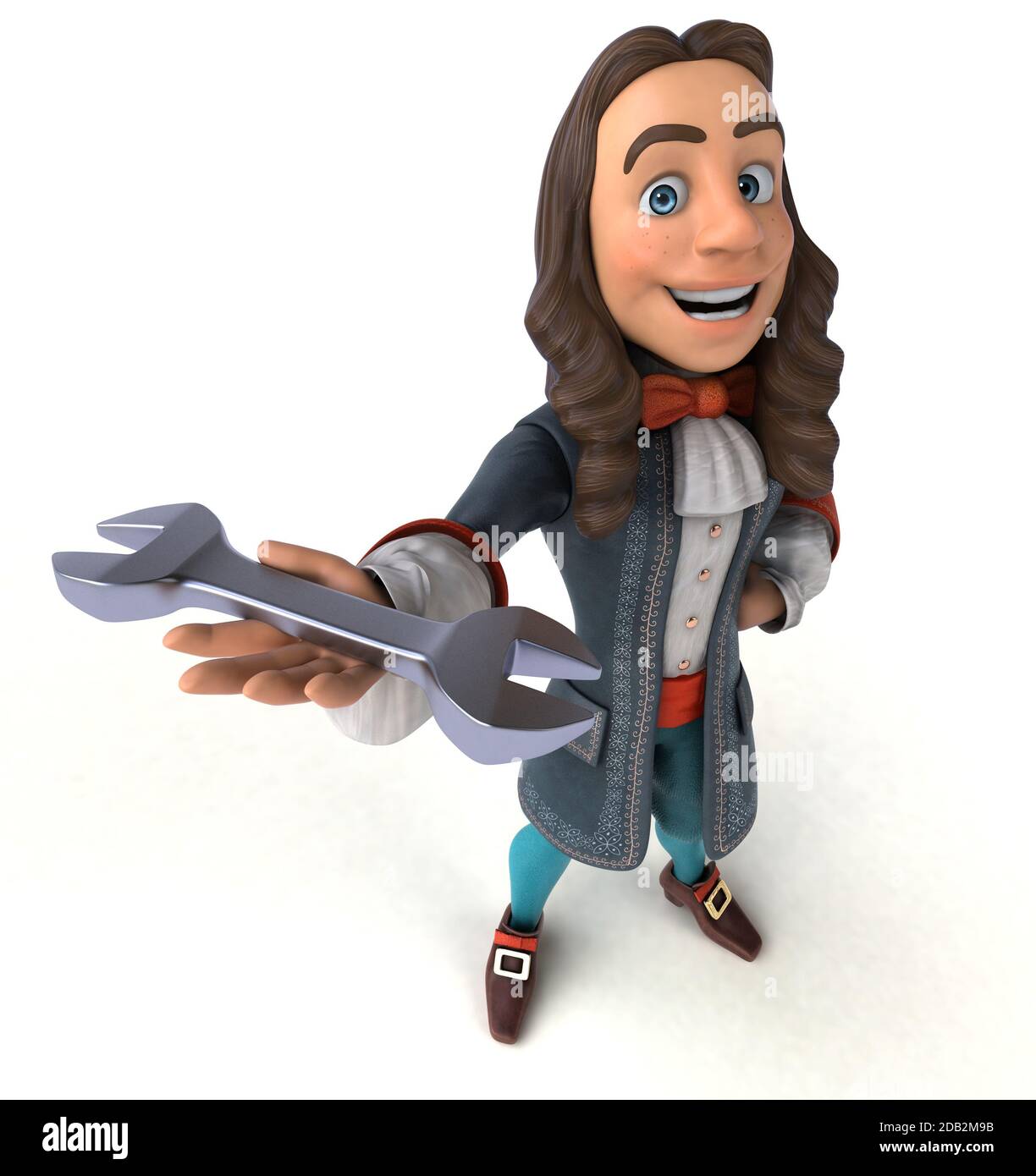 3D Illustration of a cartoon man in historical baroque costume Stock ...