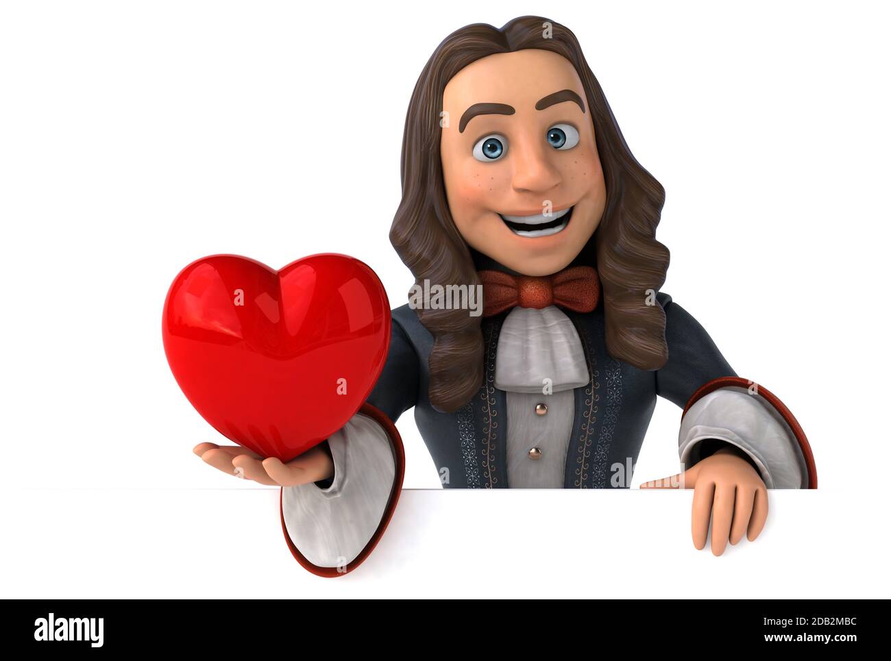 3D Illustration of a cartoon man in historical baroque costume Stock ...