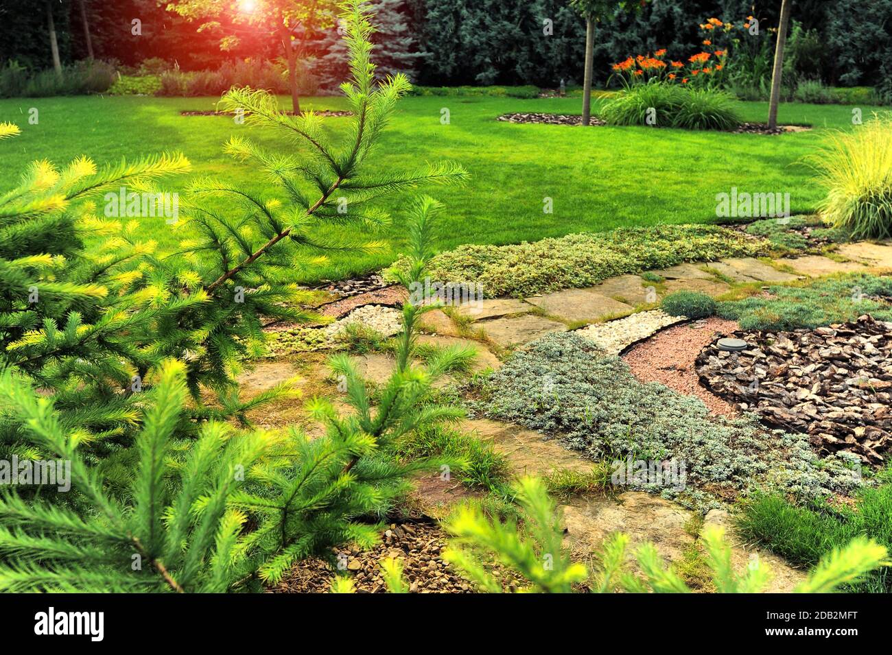 beautiful landscaping with beautiful plants Stock Photo - Alamy