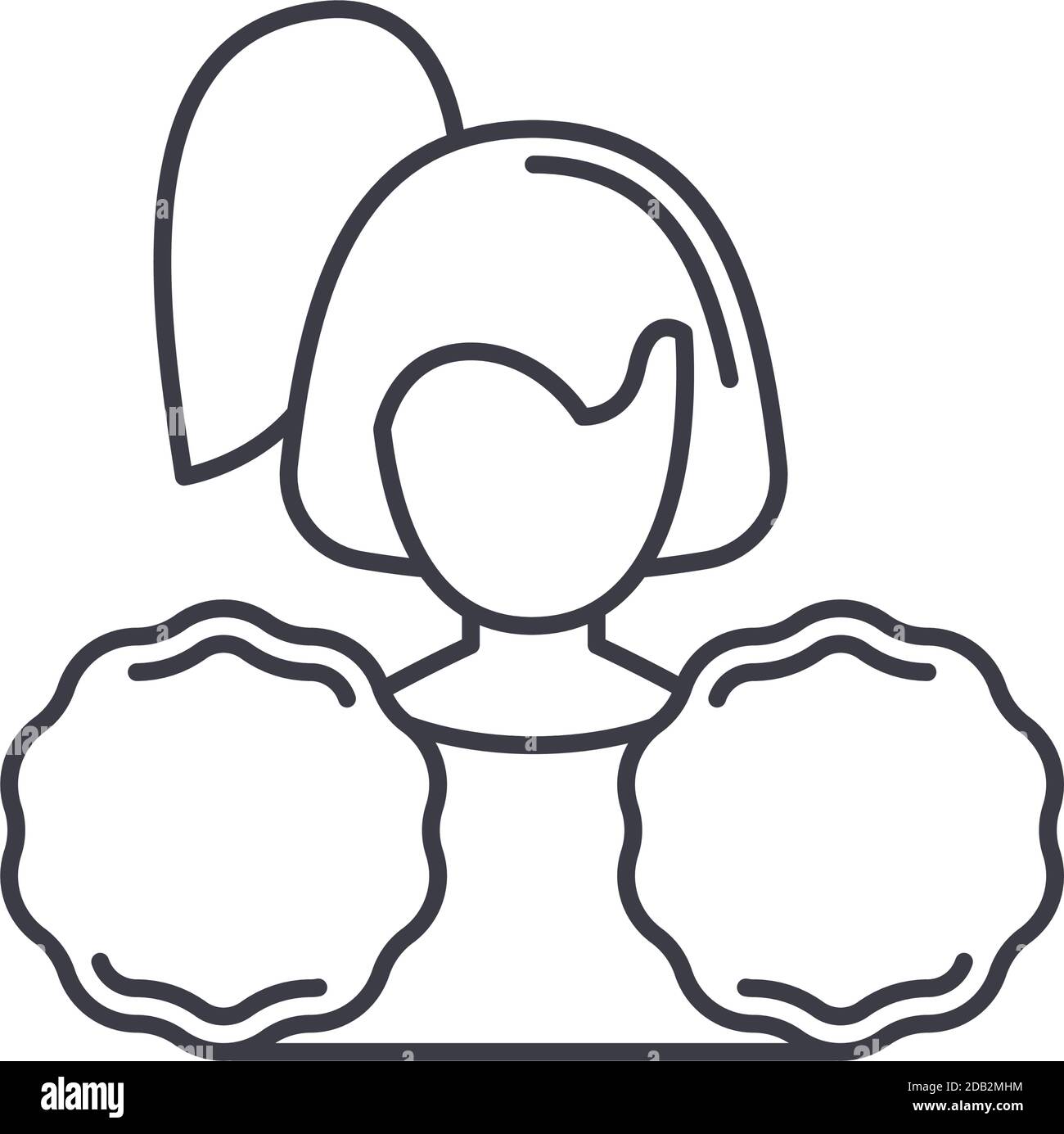 Cheerleading Icon Linear Isolated Illustration Thin Line Vector Web
