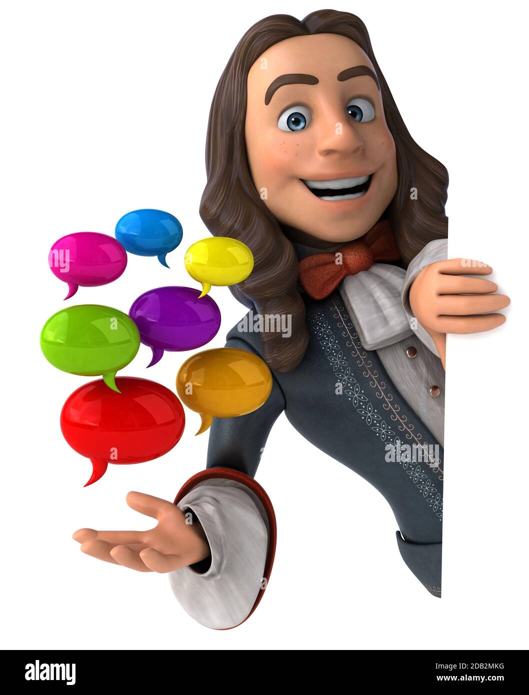 3D Illustration of a cartoon man in historical baroque costume Stock ...