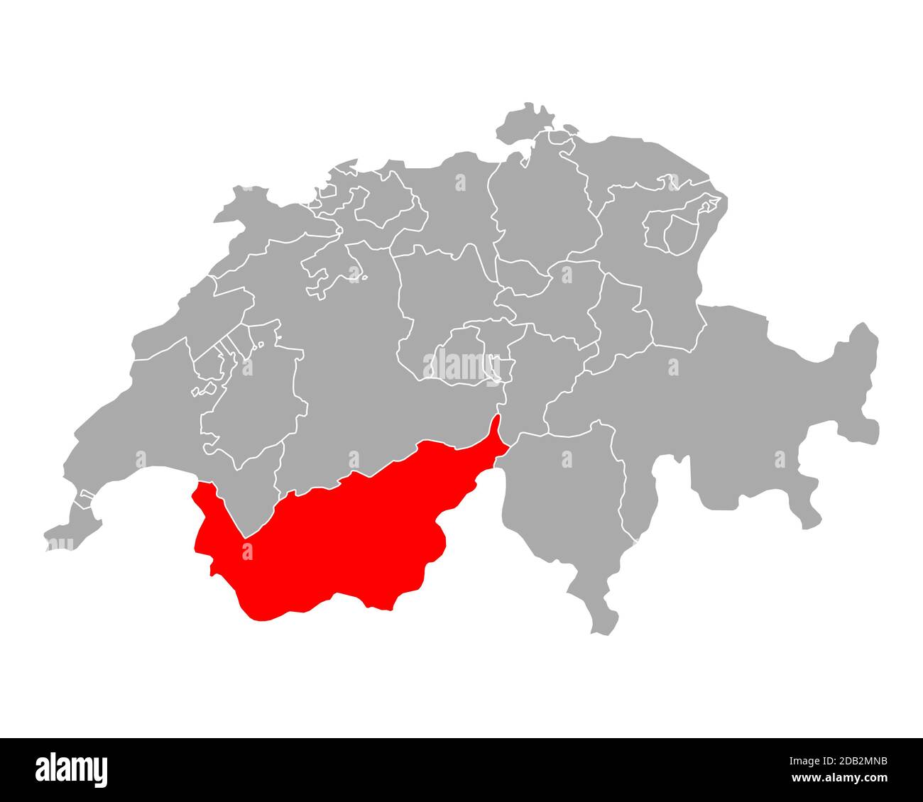 Map of Valais in Switzerland Stock Photo - Alamy