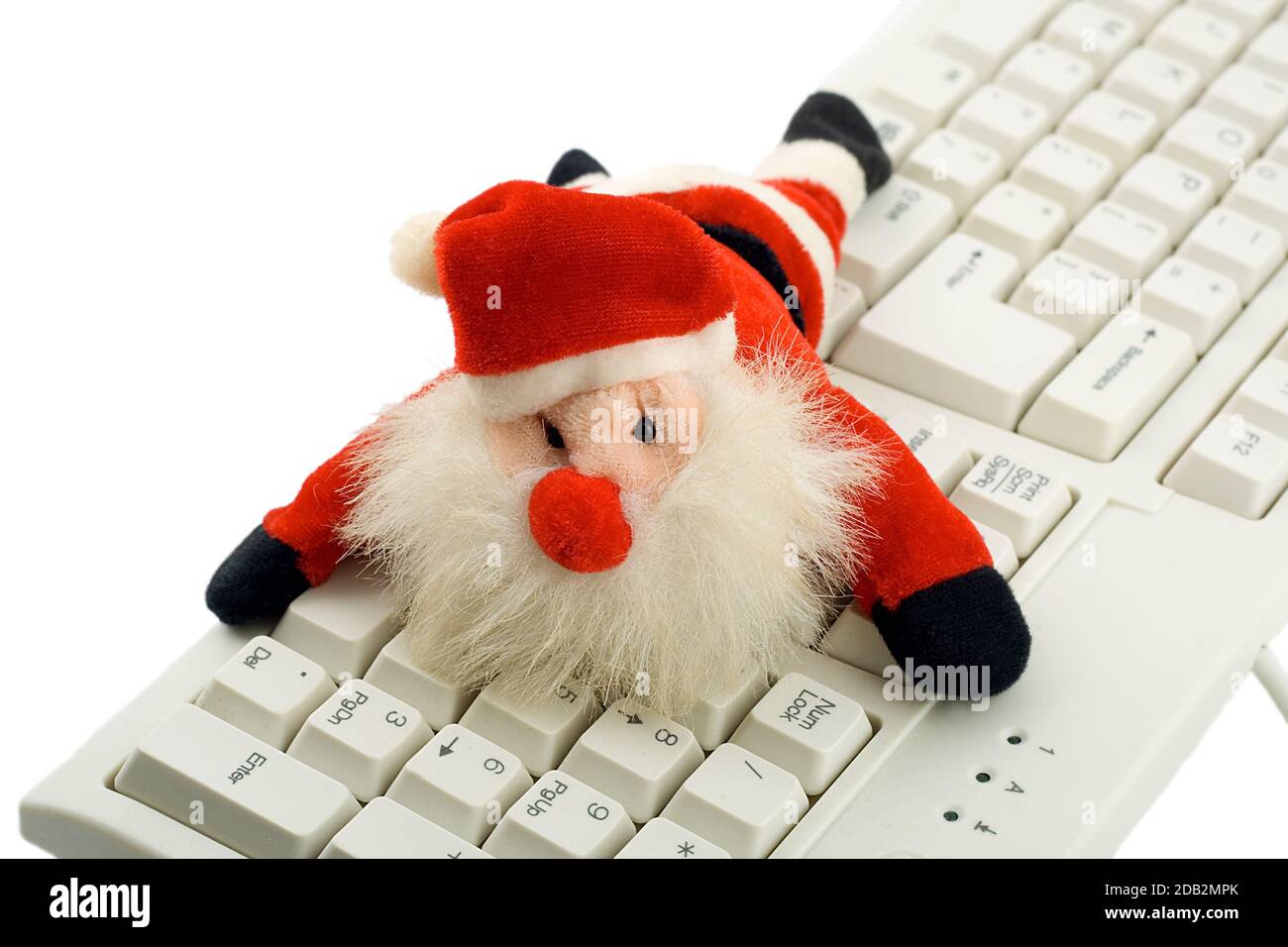 santa claus in keyboard isolated on white background Stock Photo - Alamy