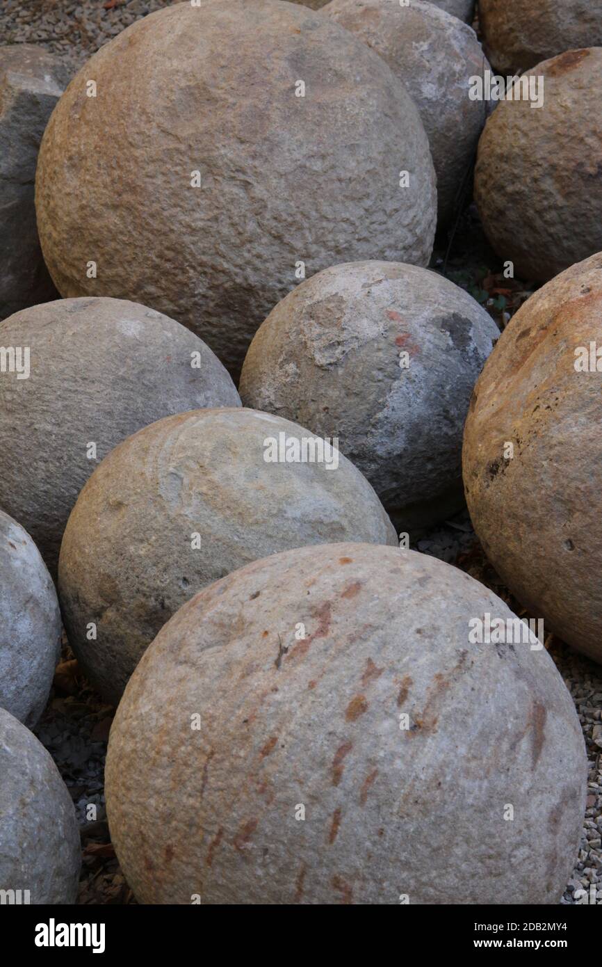 Ancient canon balls made of rock Stock Photo - Alamy