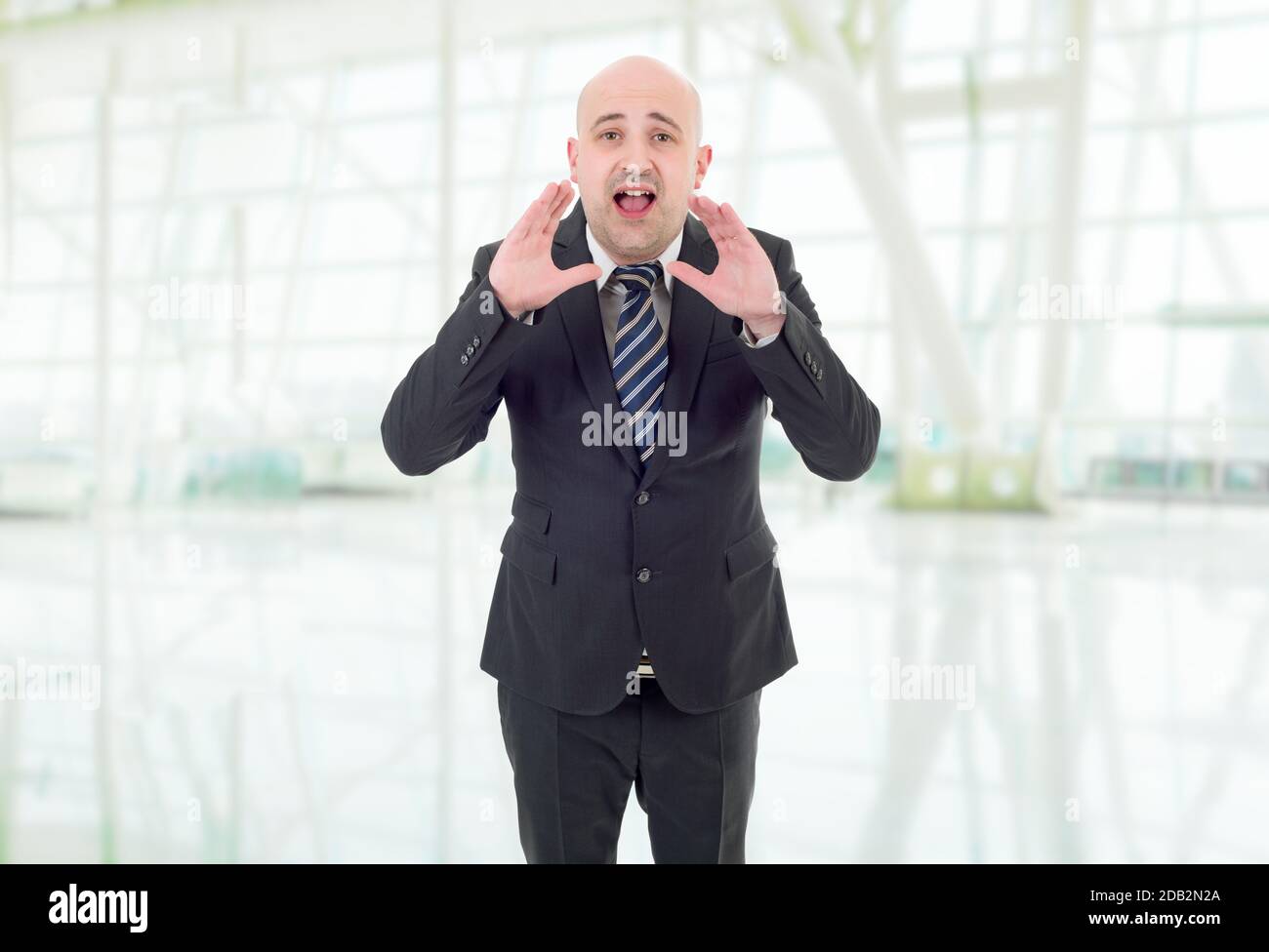 mad business man yelling at the office Stock Photo - Alamy