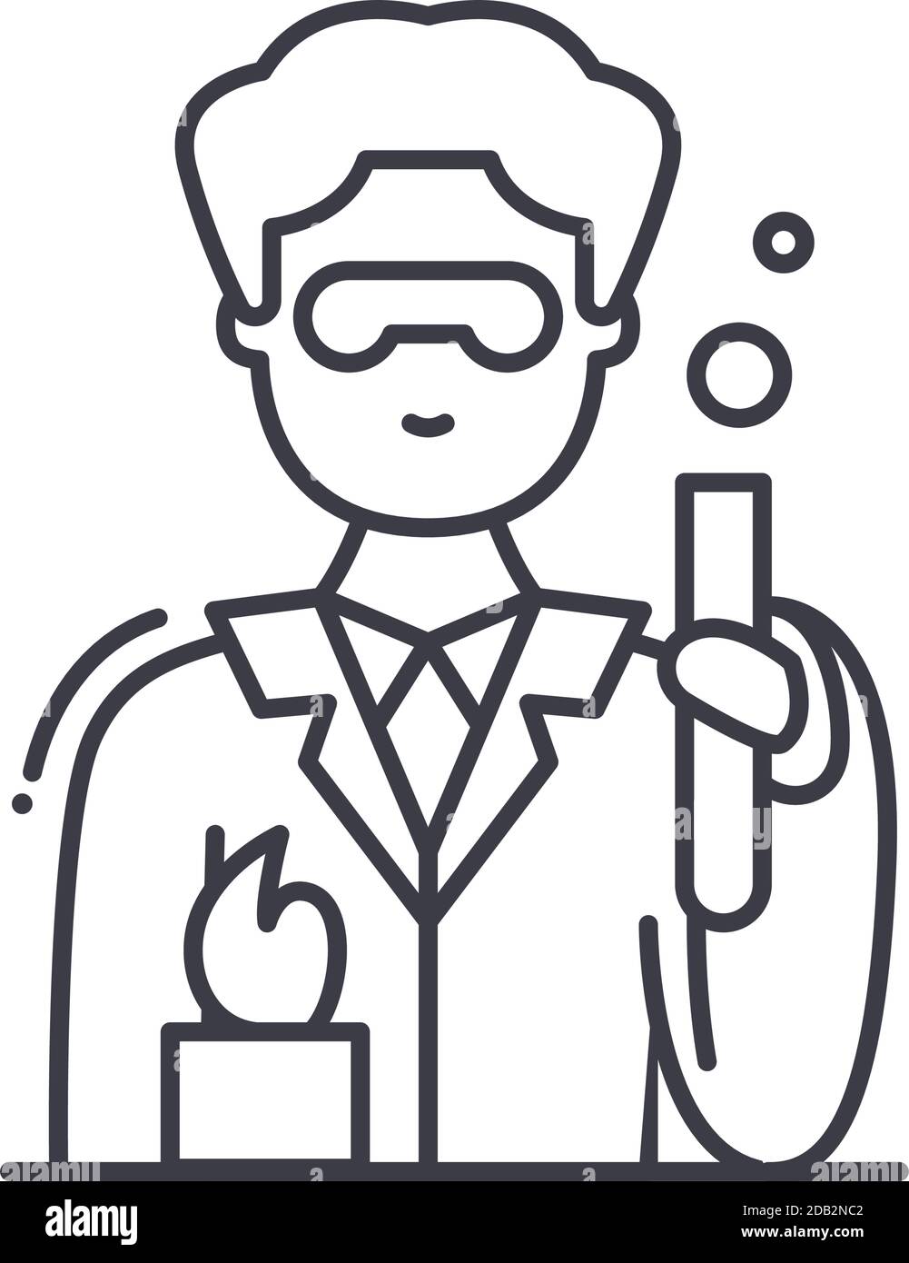 Chemist icon, linear isolated illustration, thin line vector, web ...