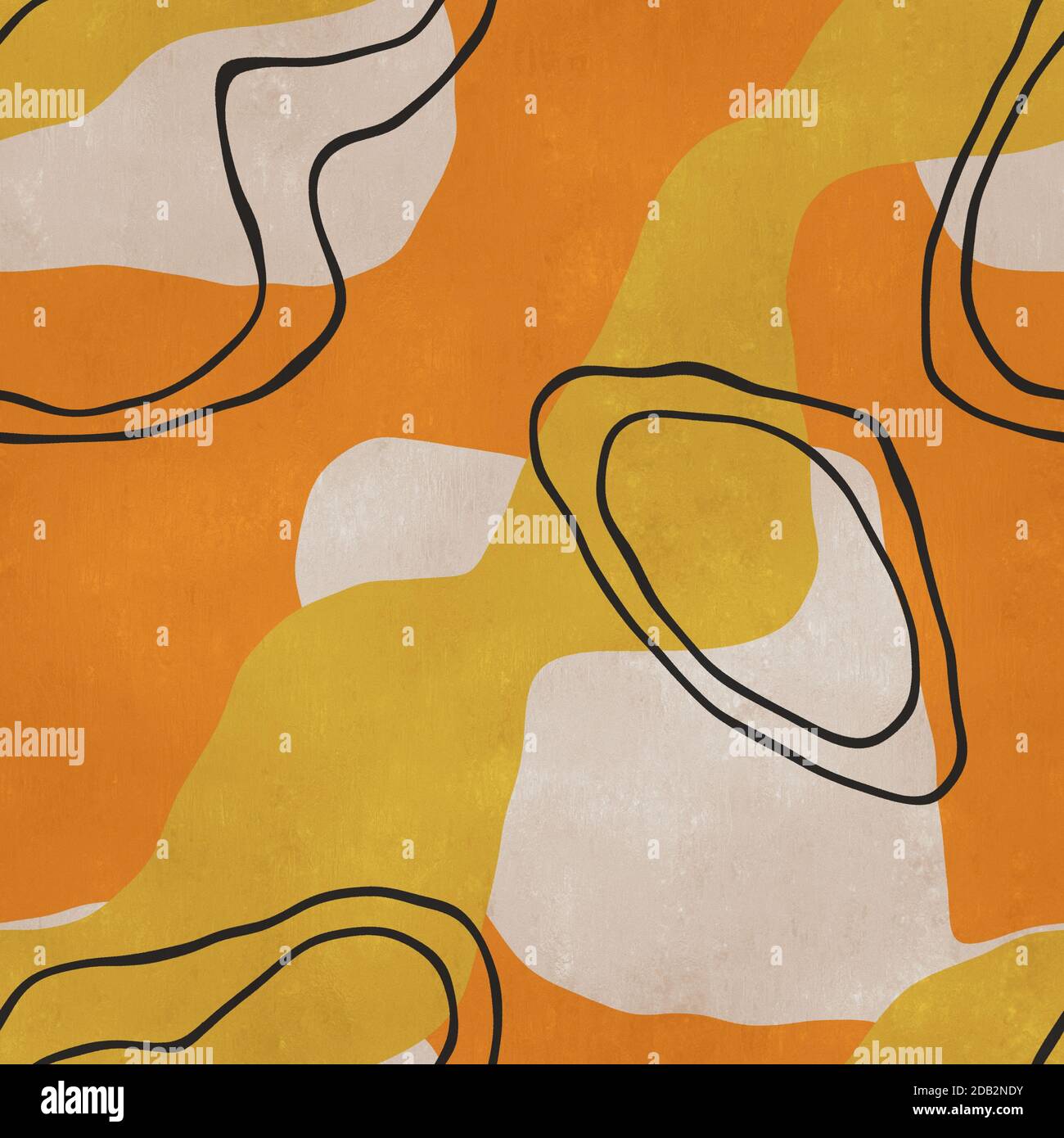 Seamless organic rounded curvy shapes naive design Stock Photo - Alamy