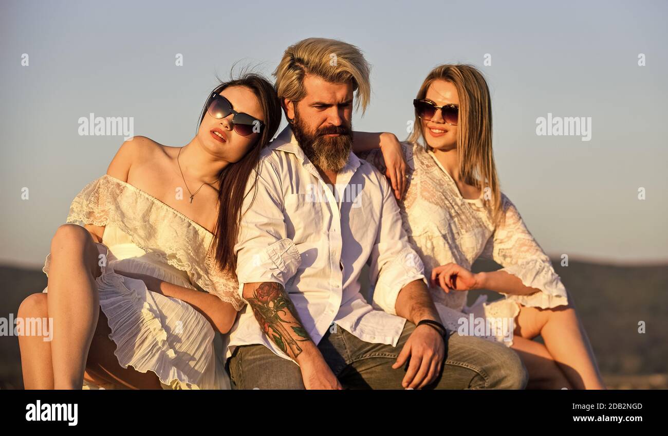 Summer holidays. Relations friendship romance. Trio lovers. Free ...
