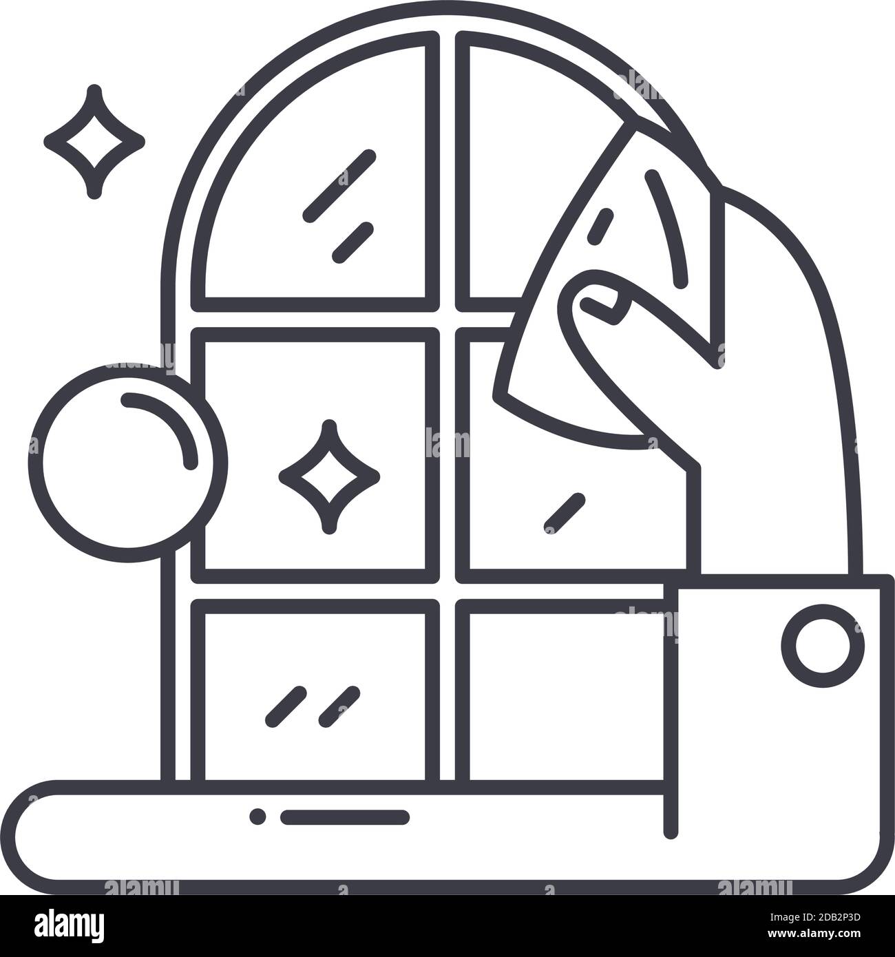 Clean window concept icon, linear isolated illustration, thin line ...