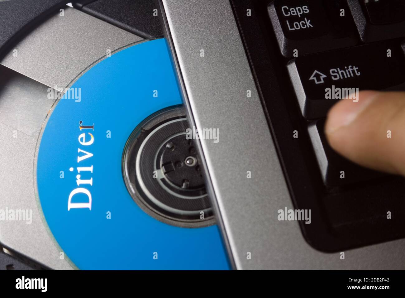 Laptop with open CD holder , driver disc Stock Photo - Alamy
