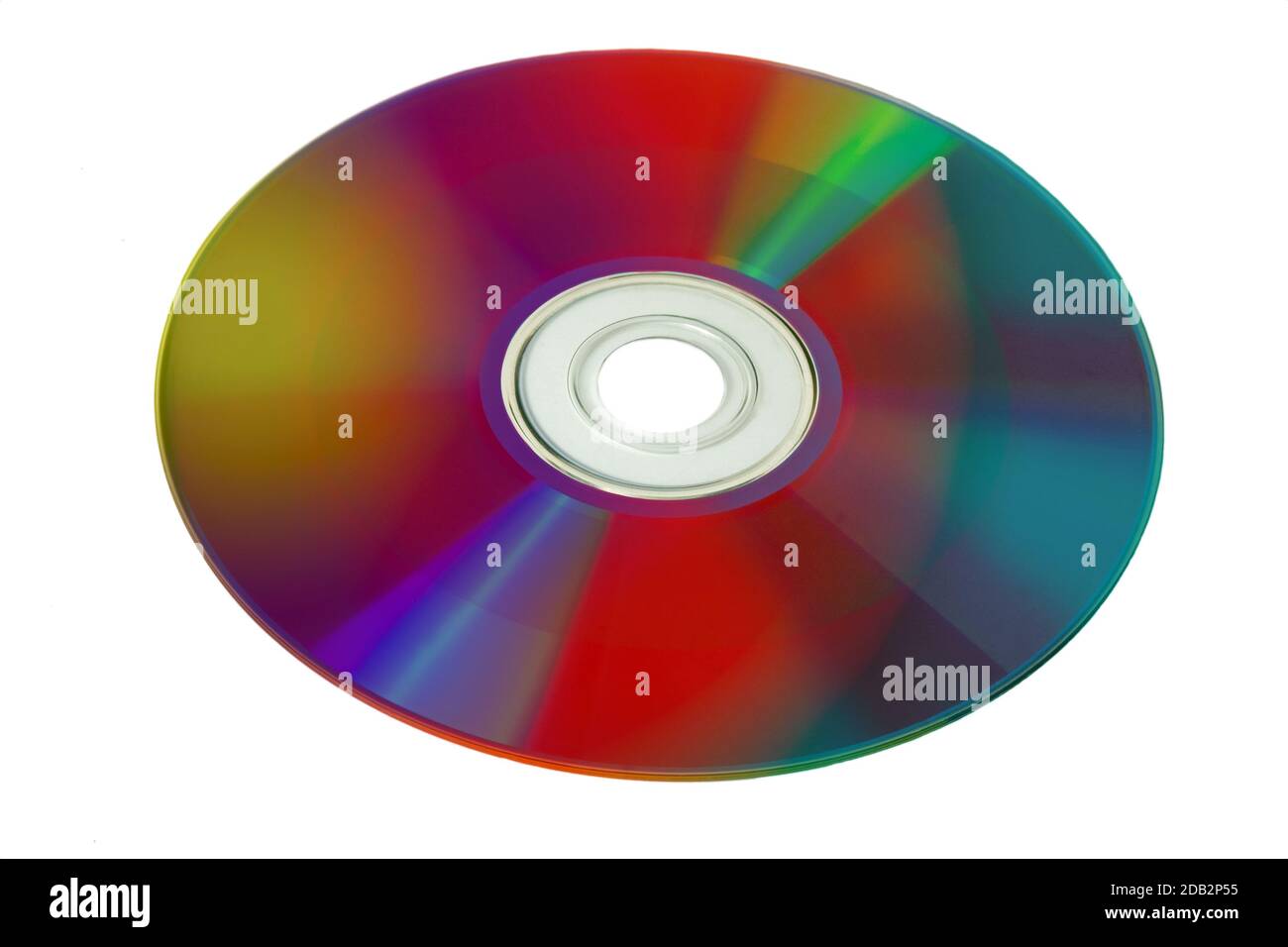 Isolated rainbow CD on white background Stock Photo - Alamy