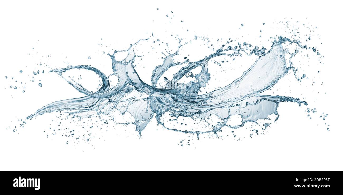 wave of natural water with splashing, isolated on white Stock Photo - Alamy
