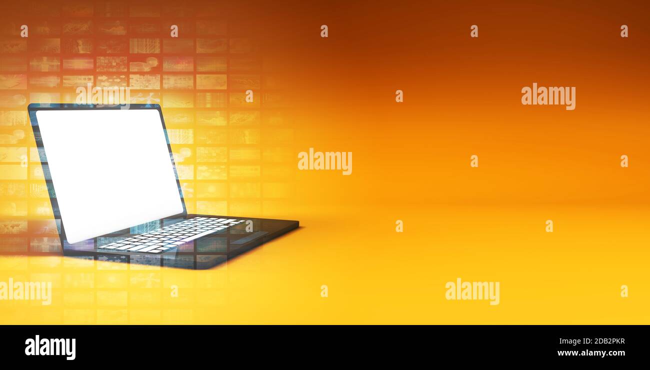 Laptop Advertising Template Copy Space Program Stock Photo - Alamy