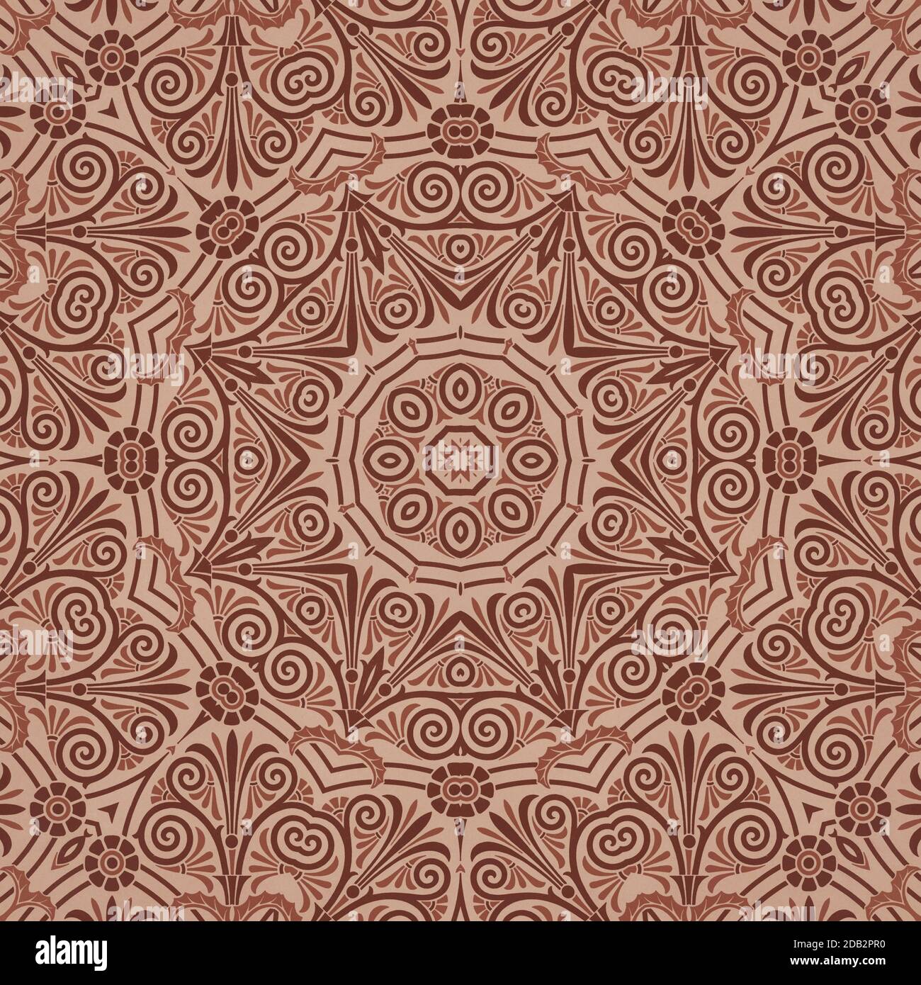 brown seamless repeating pattern tile in Art Deco design Stock Photo ...