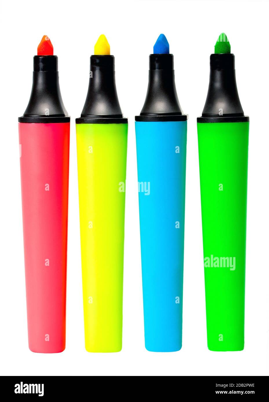 Colored highlighters set isolated on white background Stock Photo - Alamy