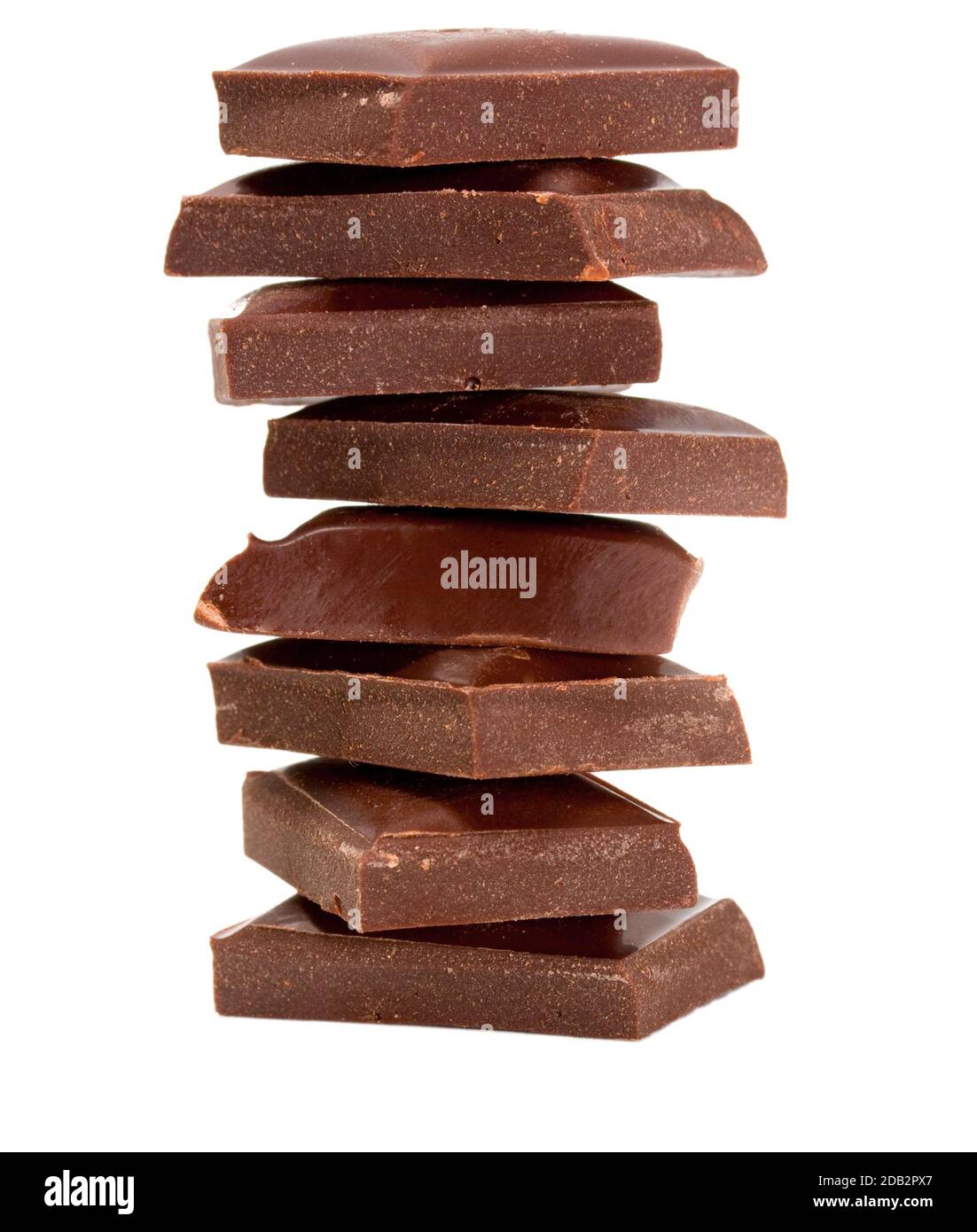 chocolate blocks sweetmeat isolated on white background Stock Photo - Alamy