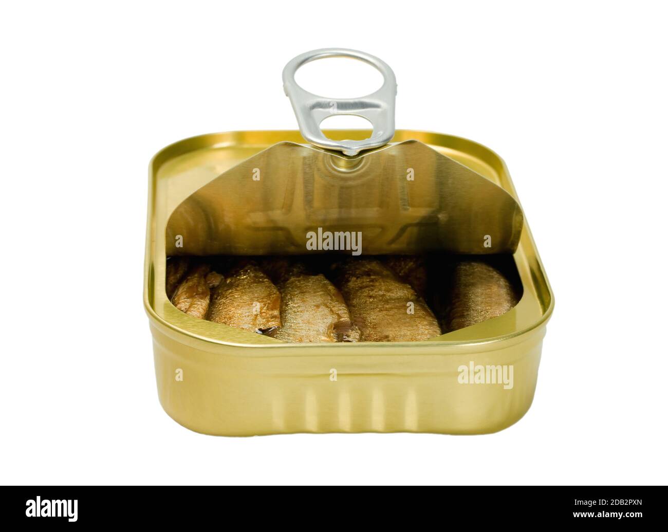 canned fish in oil isolated on white background Stock Photo - Alamy