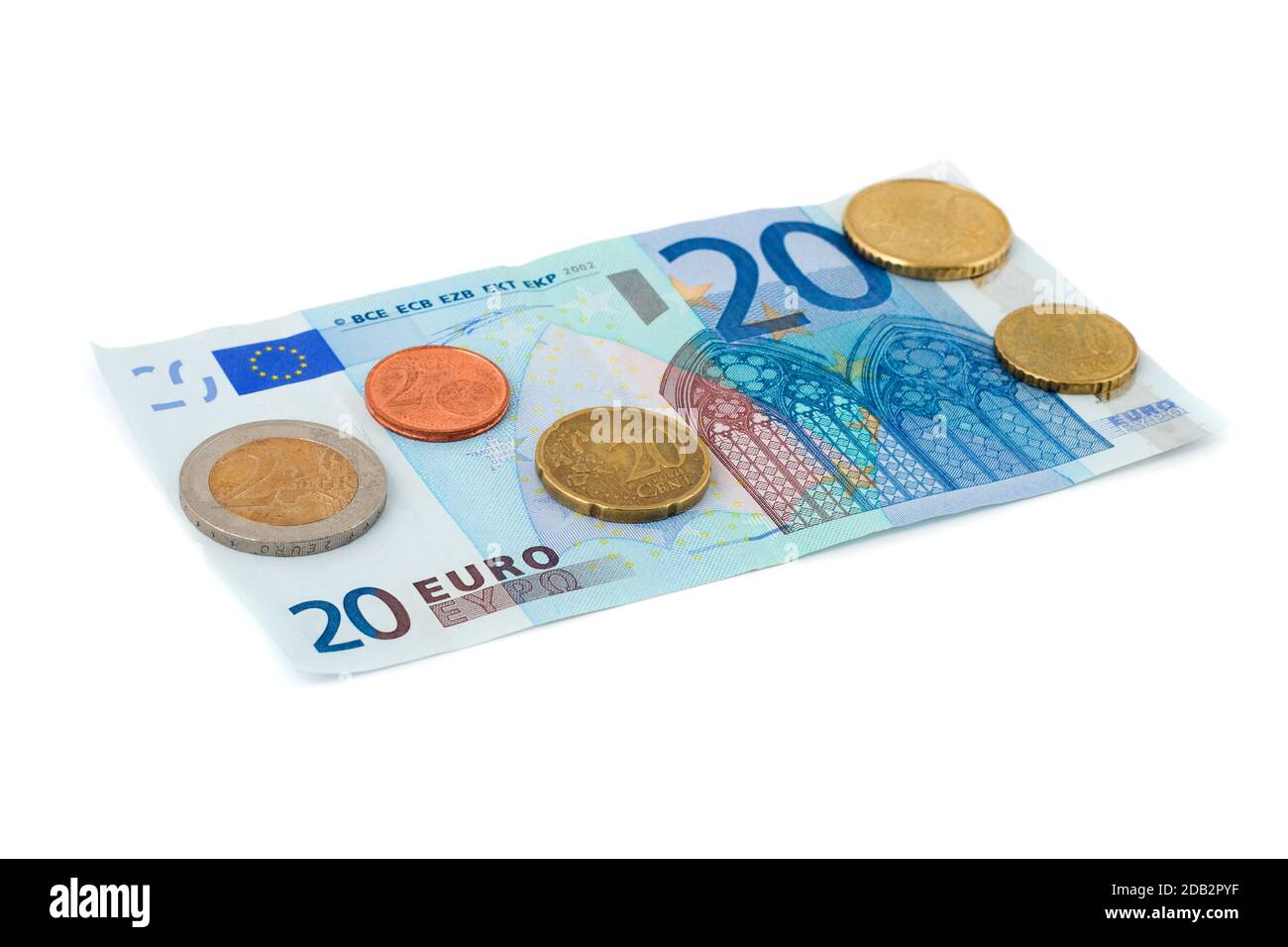 Euro coin isolated on white background Stock Photo - Alamy