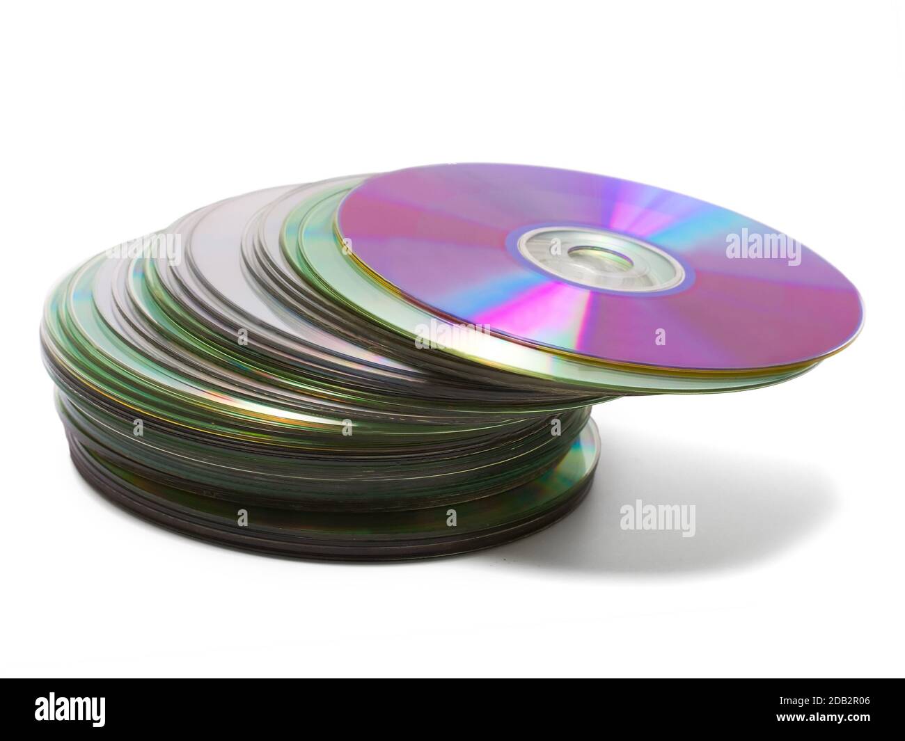 CD stack isolated on white background Stock Photo - Alamy