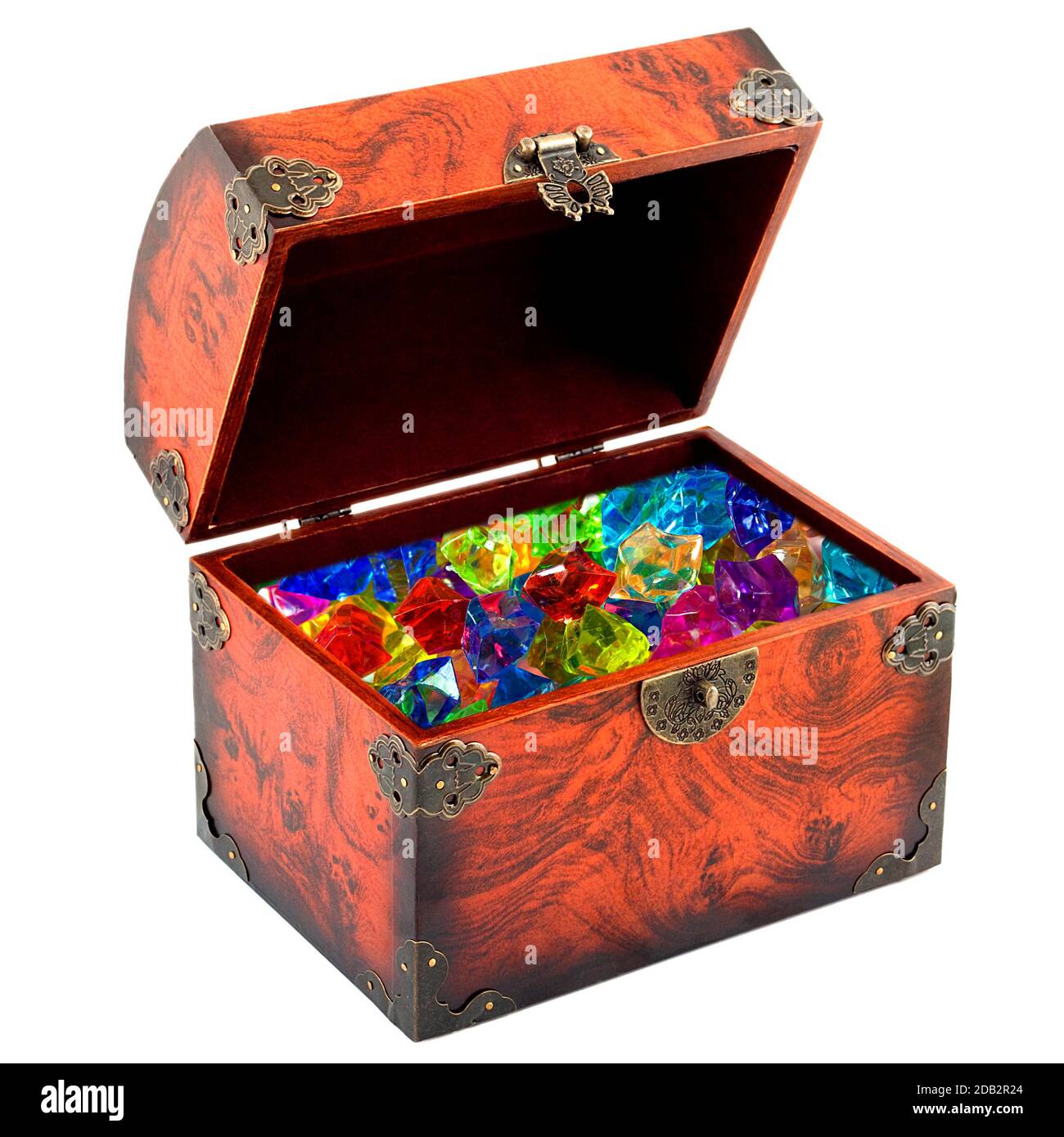 Open treasure chest diamond isolated on white background Stock Photo ...