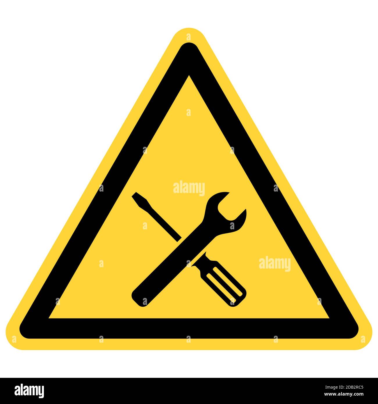 Tools and danger sign Stock Photo - Alamy