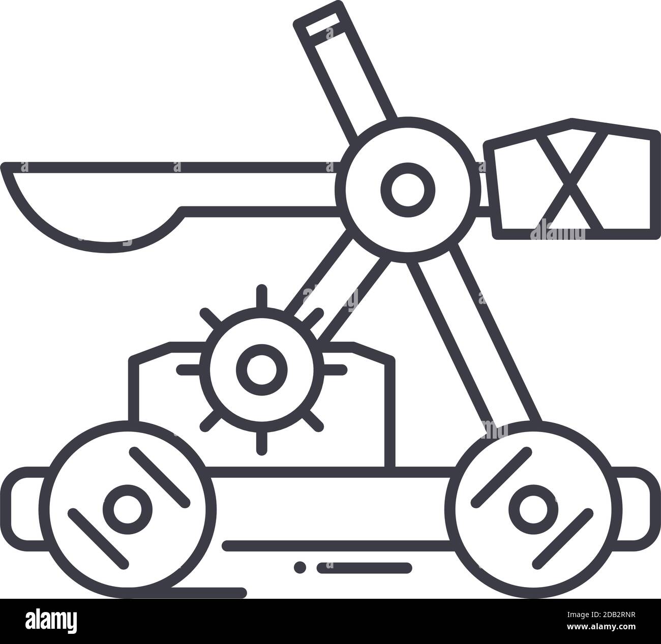 Catapult icon, linear isolated illustration, thin line vector, web ...