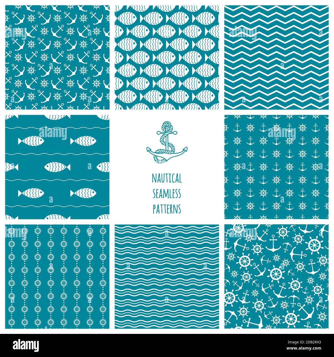 Set of 8 seamless nautical patterns Stock Vector Image & Art - Alamy