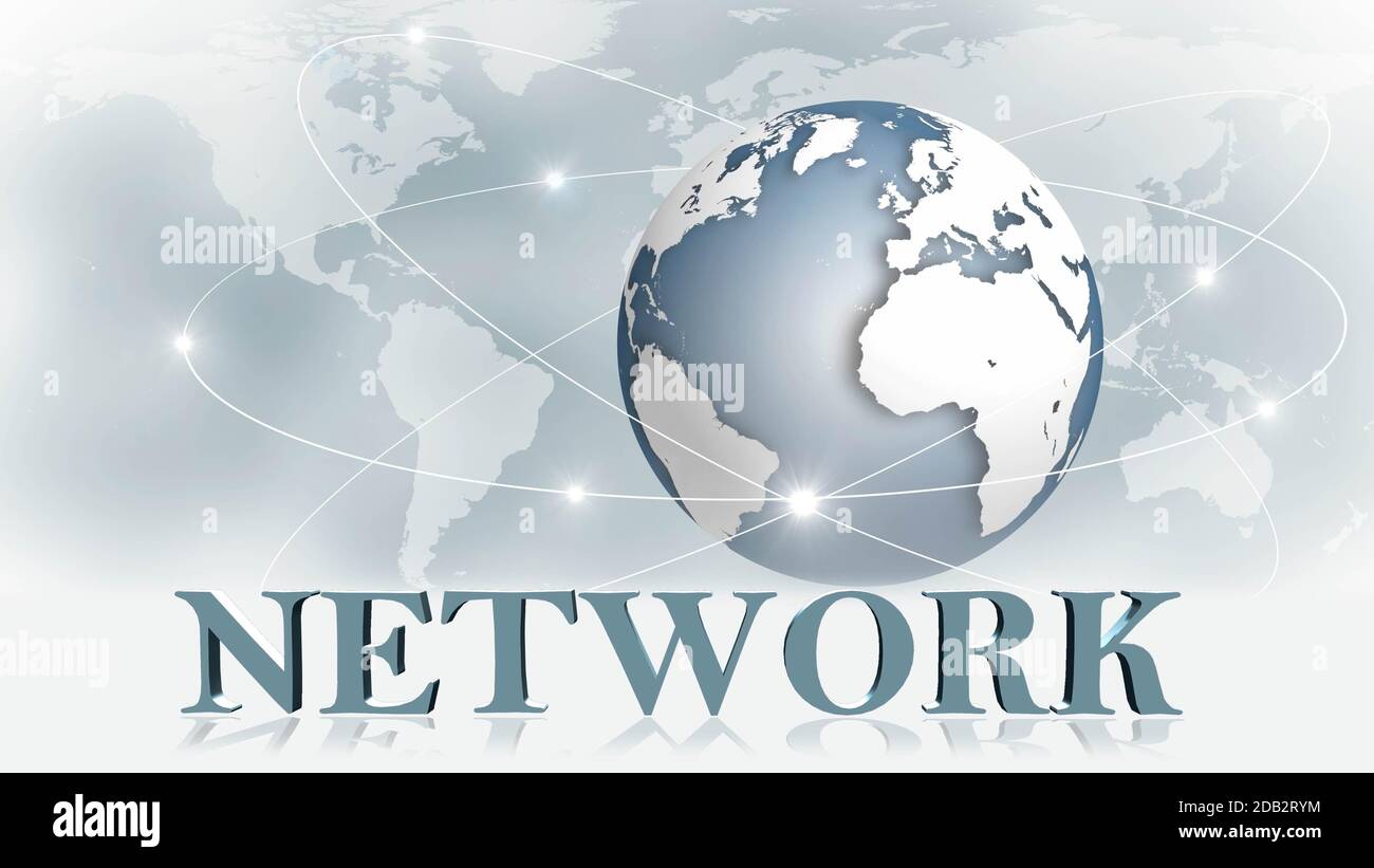 NETWORK - 3D letters in front of background image Business or Internet ...