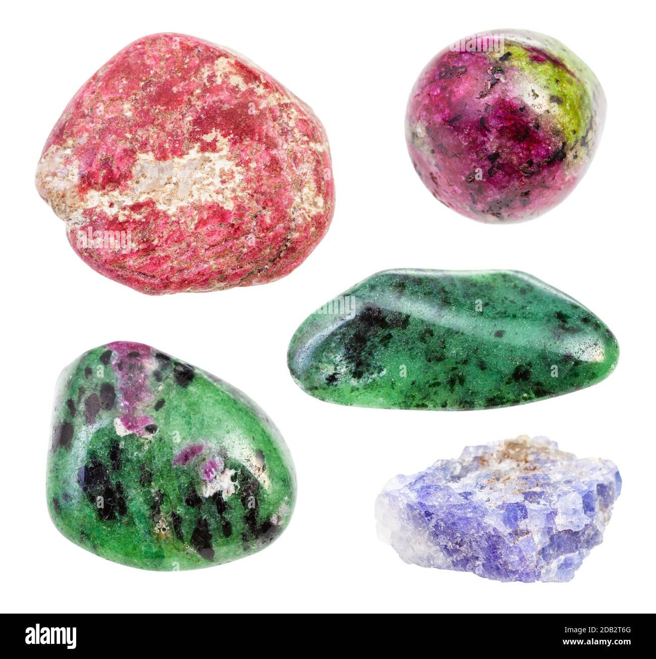 set of various Zoisite (Tanzanite, Thulite, Rosaline, Zoisite ...