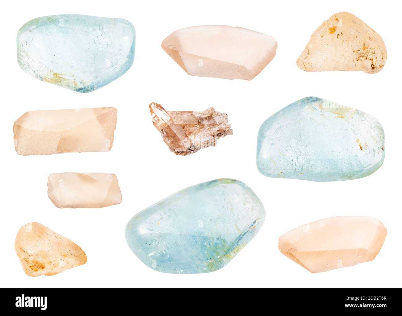 set of various Topaz gemstones isolated on white background Stock Photo ...