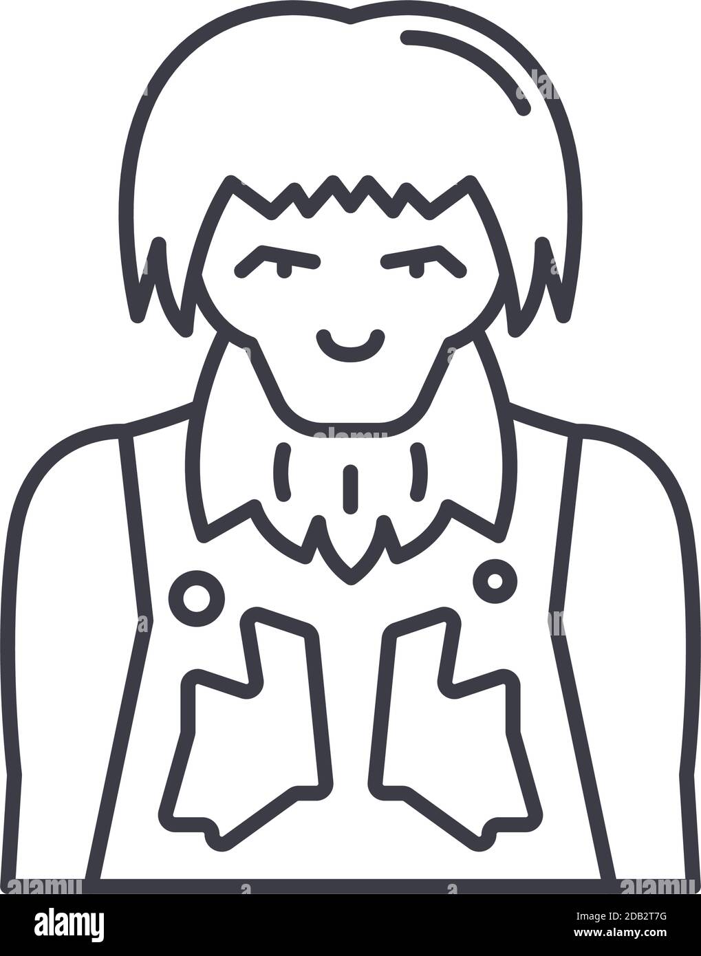Caveman Icon Linear Isolated Illustration Thin Line Vector Web