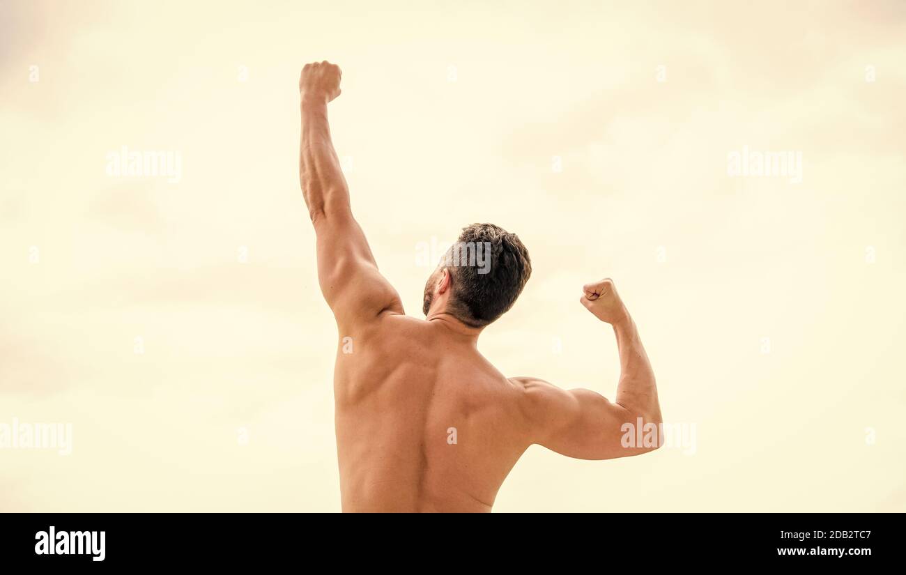 Great shape. Successful athlete. Victory and success. Champion and ...