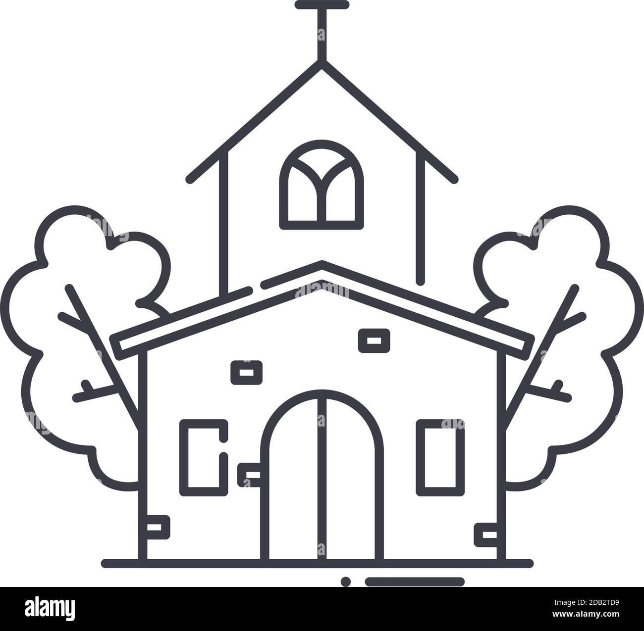 Catholic church icon, linear isolated illustration, thin line vector ...