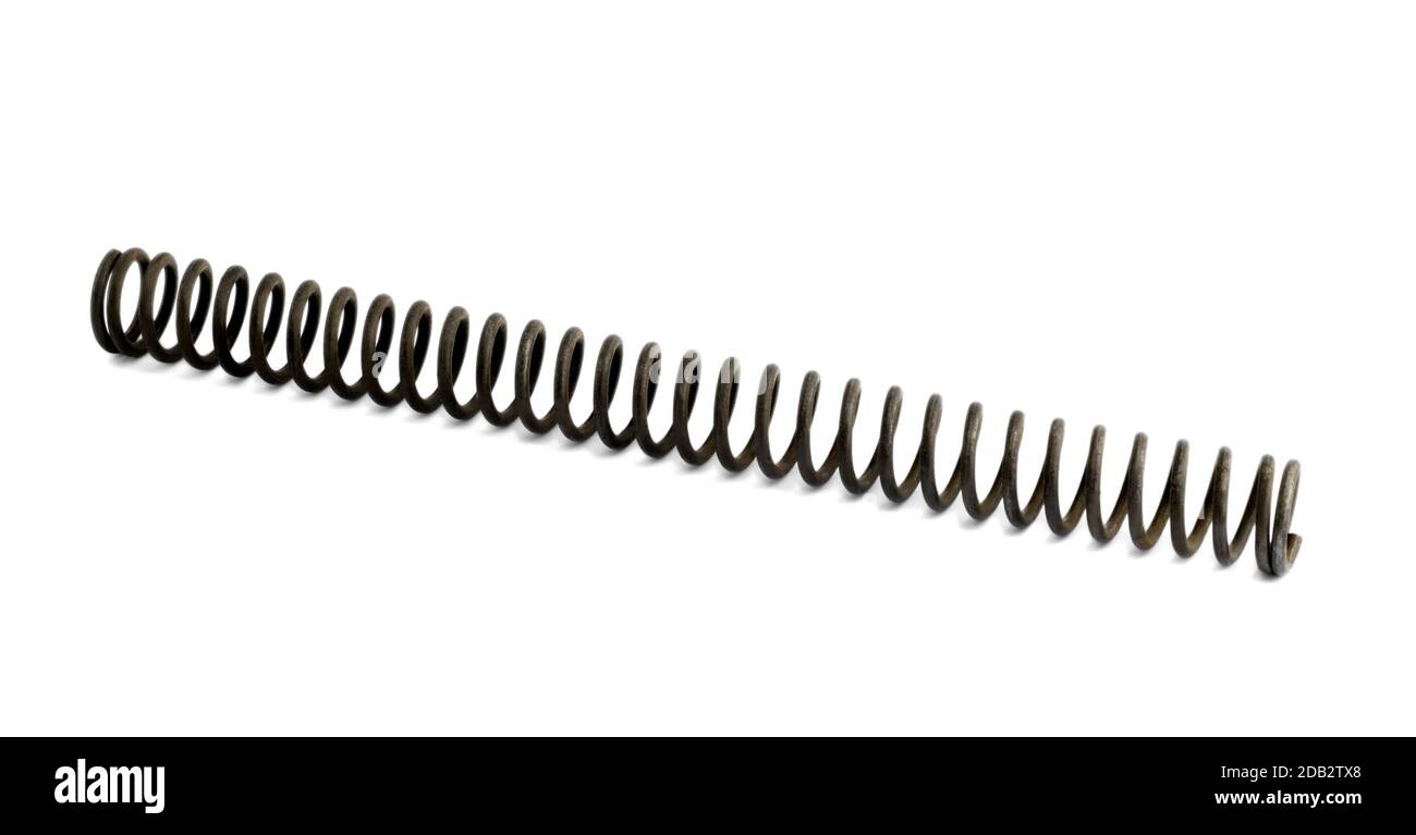 spring rusty close-up isolated on white background Stock Photo - Alamy