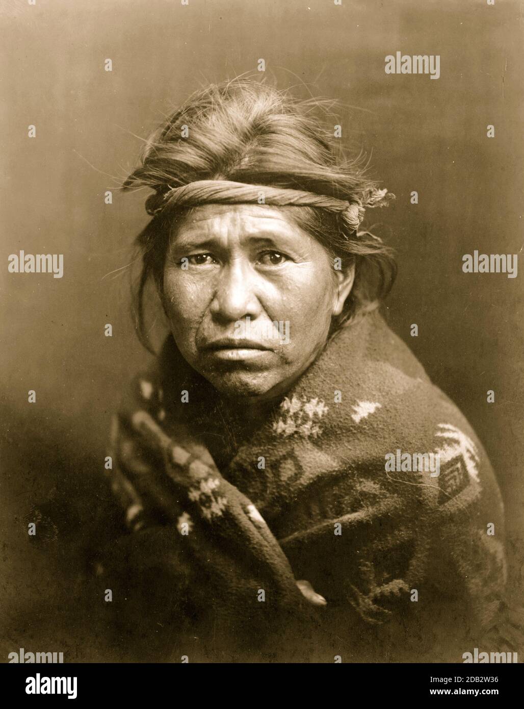 Head-and-shoulders portrait of Navajo Indian, facing slightly left ...