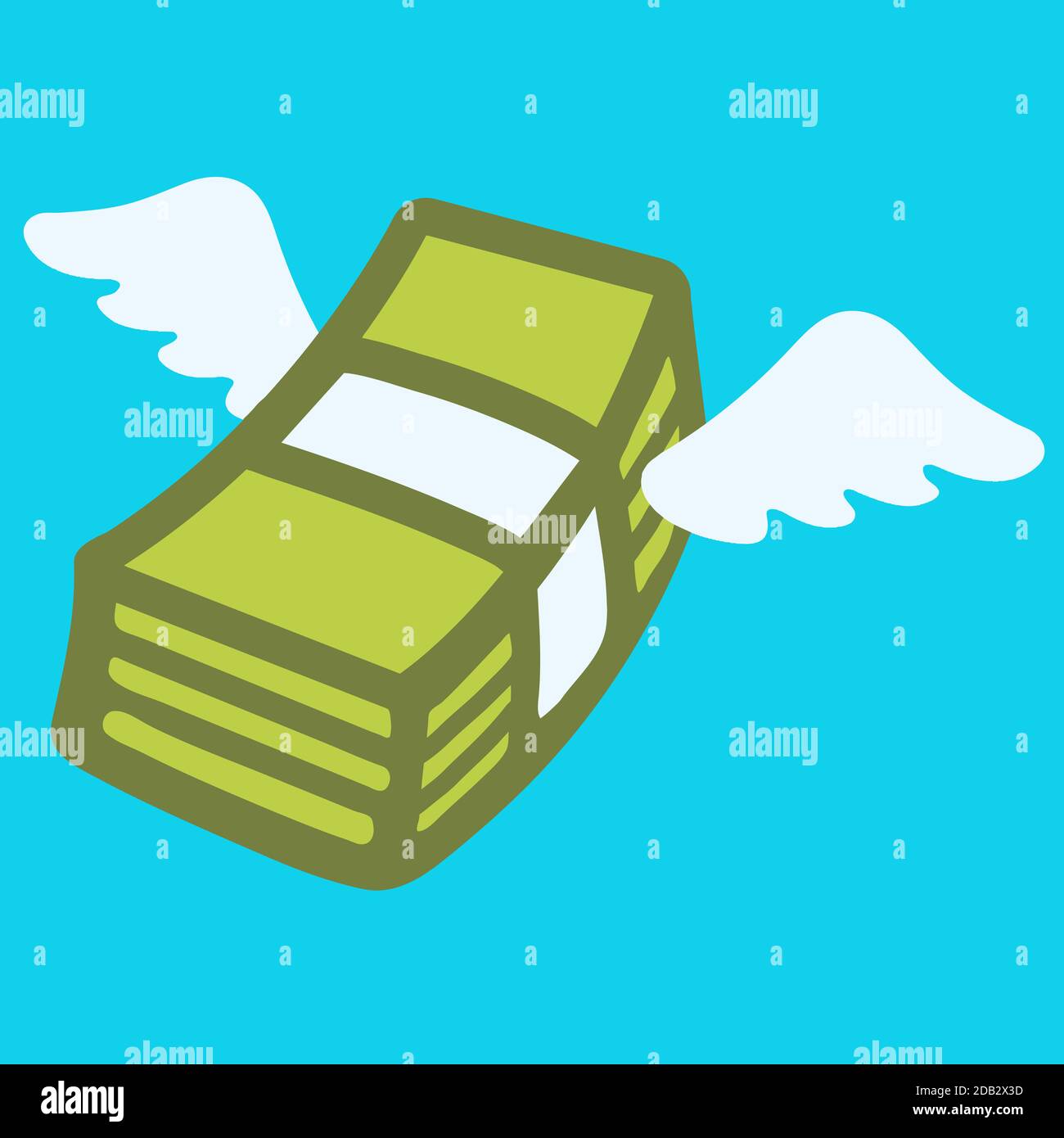 money flying wings economy rich illustration Stock Photo - Alamy