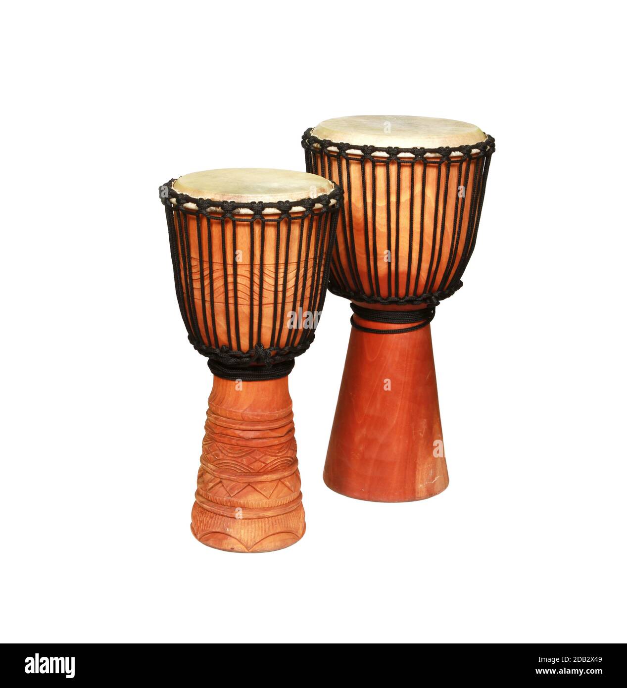 Two drums isolated on white background Stock Photo - Alamy