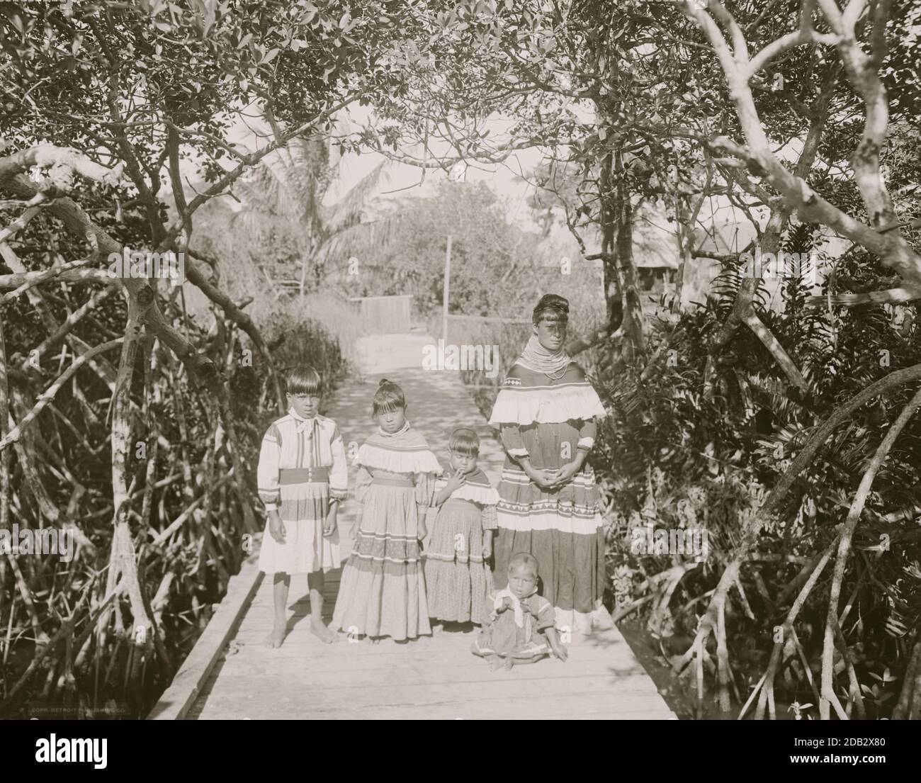 Seminole mother and children Stock Photo - Alamy